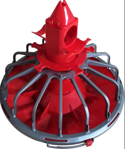 Broiler Poultry Pan Feeding System Round Feed Pans For Chickens